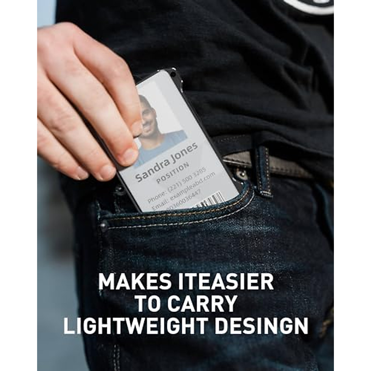 Keymarx Metal Wallet for Men Minimalist Wallet with Clear ID Card Holder Slim RFID Blocking Front Pocket Carbon Fiber Wallet Money Clip Tactical Wallet Gift for Men