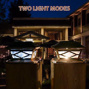 TWINSLUXES Solar Post Lights Outdoor 2 Modes Waterproof LED Solar Post Cap Lights for 3.5x3.5 4x4 5x5 and 6x6 Wooden&Vinyl Post,Solar Fence Cap Light for Garden/Patio/Porch Solar Powered(8 Pack)