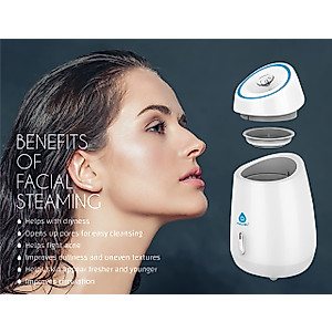 Pursonic White Facial Steamer - Face Steamer for Facial Deep Cleaning Tighten Skin - Daily Hydration for Unclogging Pores & Moisturizing Skin