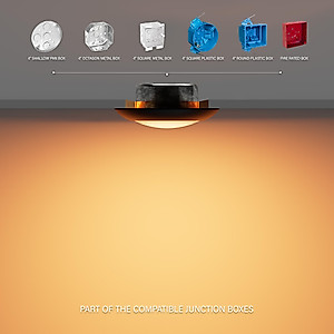 JULLISON 10 Packs 4 Inch Black LED Low Profile Recessed & Surface Mount Disk Light, Round, 10W, 600 Lumens, 3000K Warm White, CRI80, DOB Design, Dimmable, ETL Listed