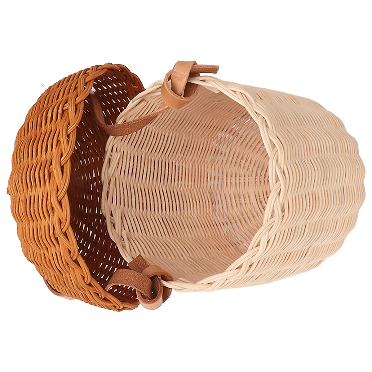 Zerodis Rattan Storage Basket Bag, Hand Woven Decorative Kids Rattan Storage Basket Waterproof Acorn Shaped Exquisite Interesting Photography Props for Outdoor (Large Handbag)