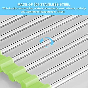 Seropy Roll Up Dish Drying Rack Over The Sink Drying Rack for Kitchen Counter, Rolling Dish Rack Over Sink Mat and Collapsible Dish Drying Rack Portable Dish Drainers for Kitchen Counter