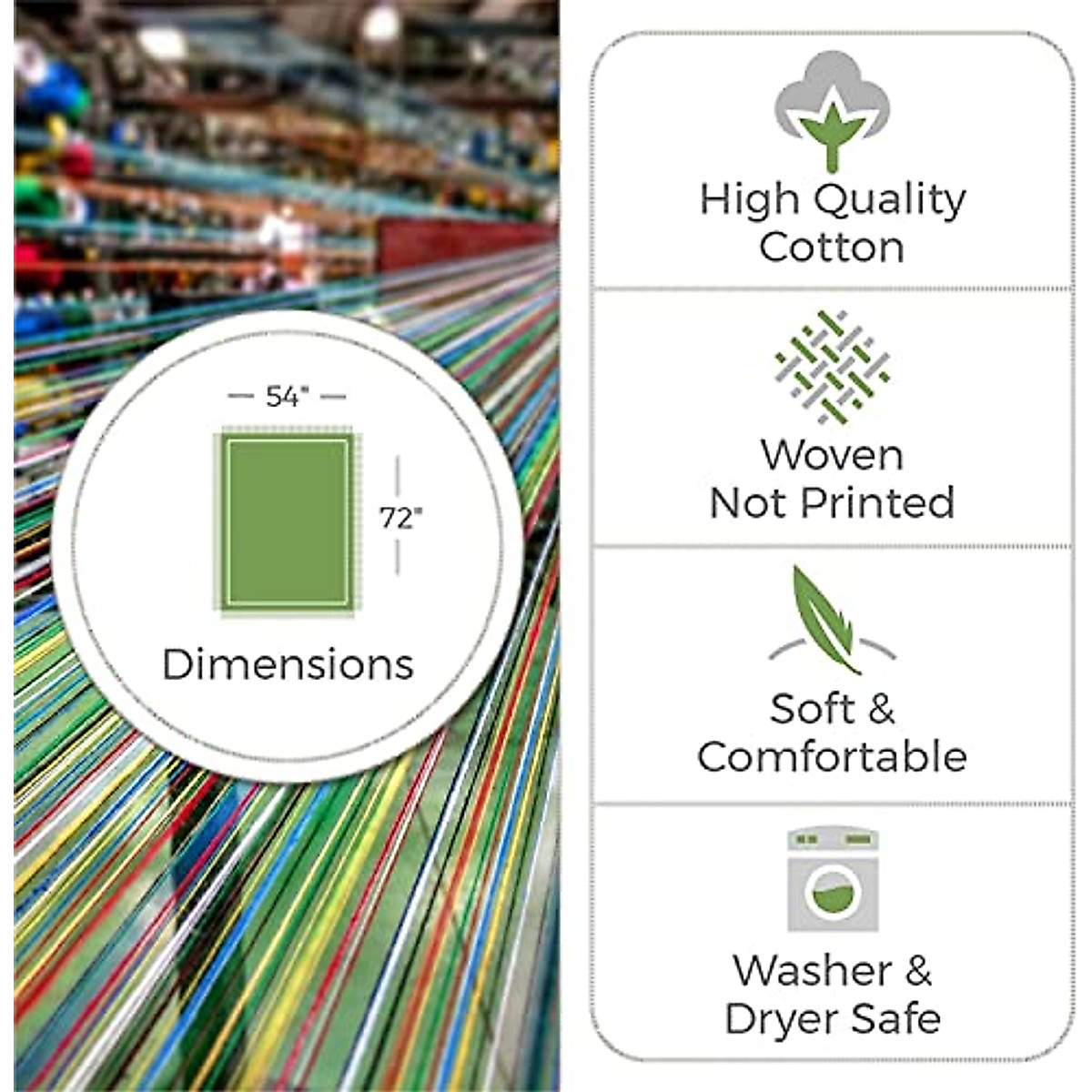 Cat Gallery Giftable Fringed Woven Tapestry Afghan/Throw Blanket or Wall Hanging (51" x 68") 100% Cotton Featuring Fat Cat/Black&White Cat/Orange&Black Tiger Cat/Ginger & White Cat -Made in The USA