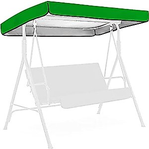 Swing Canopy Cover 3 Seater, Waterproof UV Resistent Patio Hammock Cover Swing Chair Top Cover Roof Sun Shade Sun for Outdoor Garden Patio 22.6.17 (Color : Green, Size : 190 x 132 x 15cm)