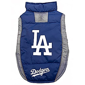 Pets First MLB Los Angeles Dodgers Puffer Vest for Dogs & Cats, Size Large. Warm, Cozy, & Waterproof Dog Coat, for Small & Large Dogs/Cats. Best MLB Licensed PET Warming Sports Jacket (LAD-4081-LG)