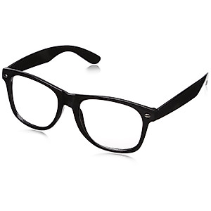 MODA CLEAR LENS 80's Style Vintage Style Black Frame Sunglasses