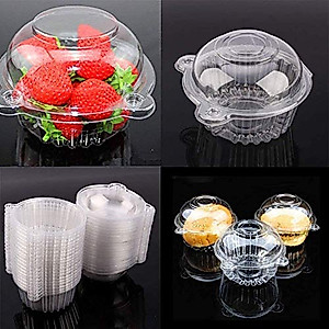 Individual Cupcake Container, 400Pcs Single Cupcake Muffin Dome Holders Plastic Cupcake Box Dome Pod, 17.7 x 9.4 x 4.3 inch