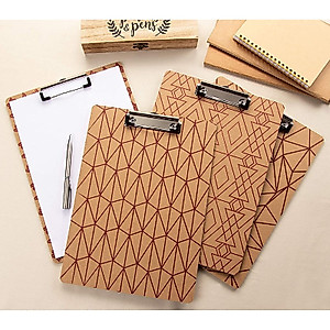 Juvale 8 Pack Cute Clipboards Bulk Supply with Low Profile Clip - Wooden Clip Boards for Office, School, Classroom, Fits Letter Size 8.5x11 and A4 Paper (8.8 x 12.4 in)