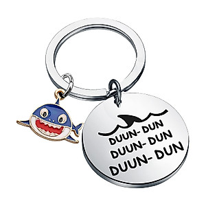 TIIMG Shark Jewelry Shark Keychain Charm Shark Gifts for Shark Lovers Cool Animal Gift (DUUN DUN)