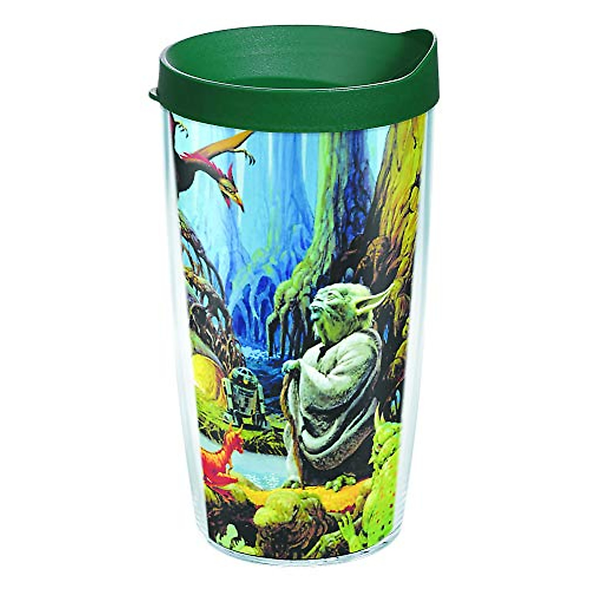Tervis Made in USA Double Walled Star Wars Insulated Tumbler Cup Keeps Drinks Cold & Hot, 16oz, Empire 40th Yoda