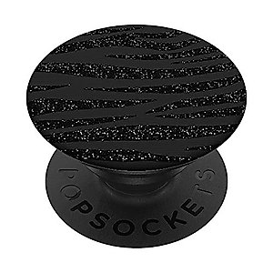 Black Zebra Pattern PopSockets Grip and Stand for Phones and Tablets