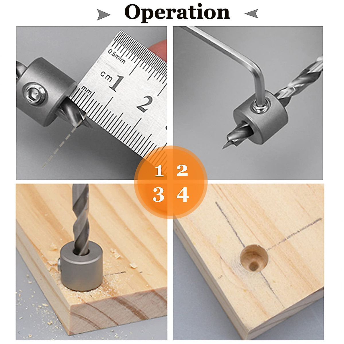 Muye 2 Set 8pcs Metric Woodworking Drill Stop Collar Set 3mm-16mm Nickel Plated Drilling Bit Depth Stopper with 2 Hex Wrenchs Drill Bit Limited Ring Silver Carbon Steel