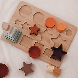 let's make Baby Soft Stacking Block Toys Nesting Shape Sorter, Montessori Toys for Babies 3- Years, Silicone Stacking Cups Building Blocks for Toddlers, Sensory Educational Toys Girls Boys