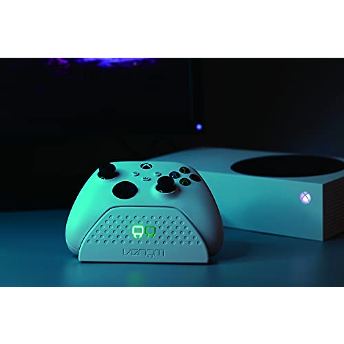 Venom Twin Charging Dock with 2 x Rechargeable Battery Packs - White