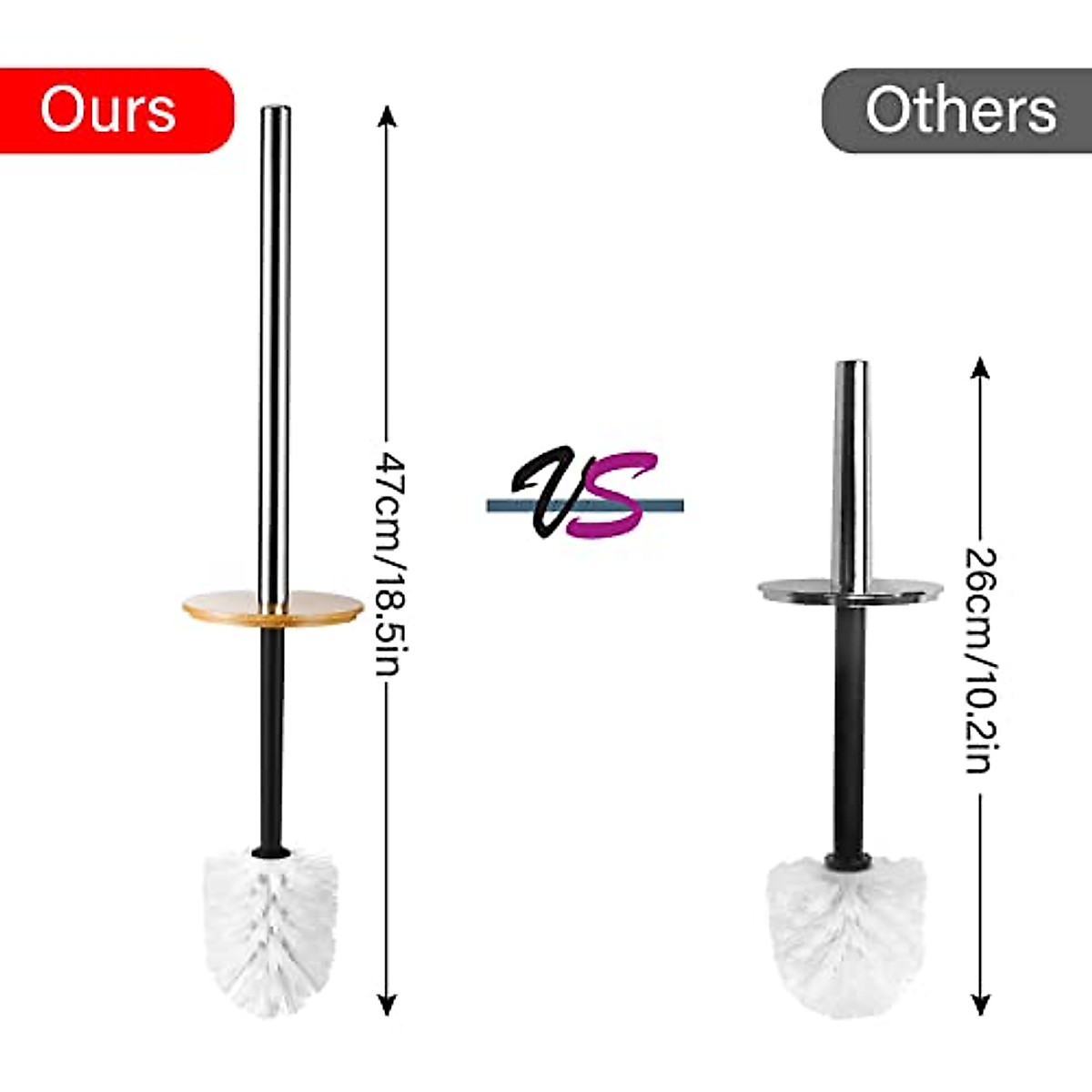 Otostar Bamboo Bathroom Accessory Set 6 Piece Bathroom Accessories Set Plastic Gifts Bath Set with Toothbrush Holder Soap Dispenser Qtip Holder Tumbler Soap Dish Toilet Brush Holder Trash Can (White)