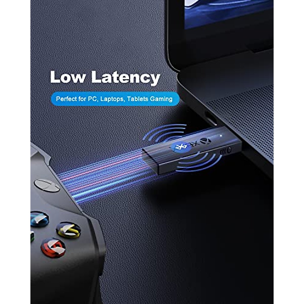 Caprioyens Wireless Adapter for Xbox One Controller Works with PC, Laptops, Tablets, Windows 7 8 10, Compatible with Xbox One, One S, One X, Elite 1, Elite 2 Controller - Low Latency (Black)