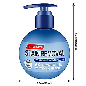 Baking Soda Whitening Toothpaste Intensive Stain Remover Whitening Toothpaste Strengthening Stain Removal Gel Toothpastes Strong Cleaning Power Natural Fluoride-Free Toothpaste (Blueberry)