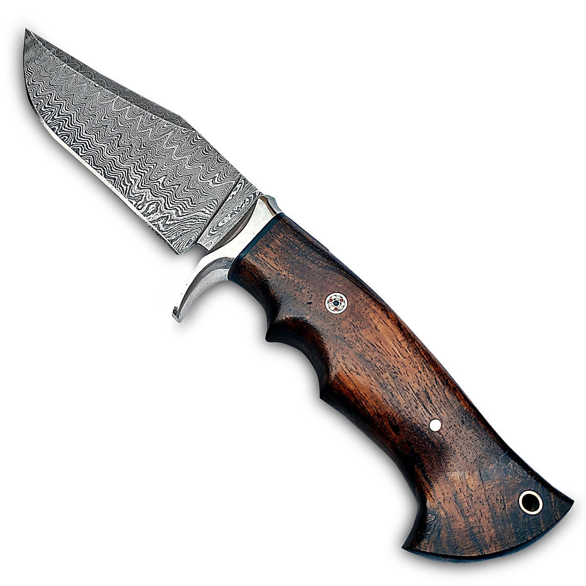 WARIVO KNIFE Premium Fixed Blade Handmade Bushcraft and Hunting Knife – Razor-Sharp Blade, Durable Design for Outdoor Enthusiasts (Damascus Hunting Knife)