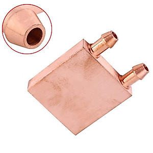 Pure Copper Water Cooling Block for Computer 40x40mm Water-Cooled Exchanger Endothermic Head for Liquid Water Cooler Heat Sink System for CPU Graphics Radiator Heatsink (1 Pack)