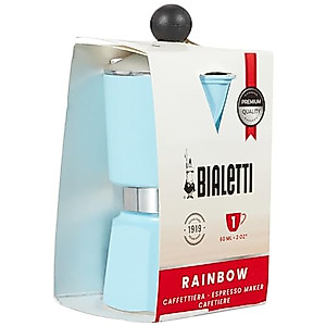 Bialetti 5041 Rainbow Espresso Maker, Light Blue