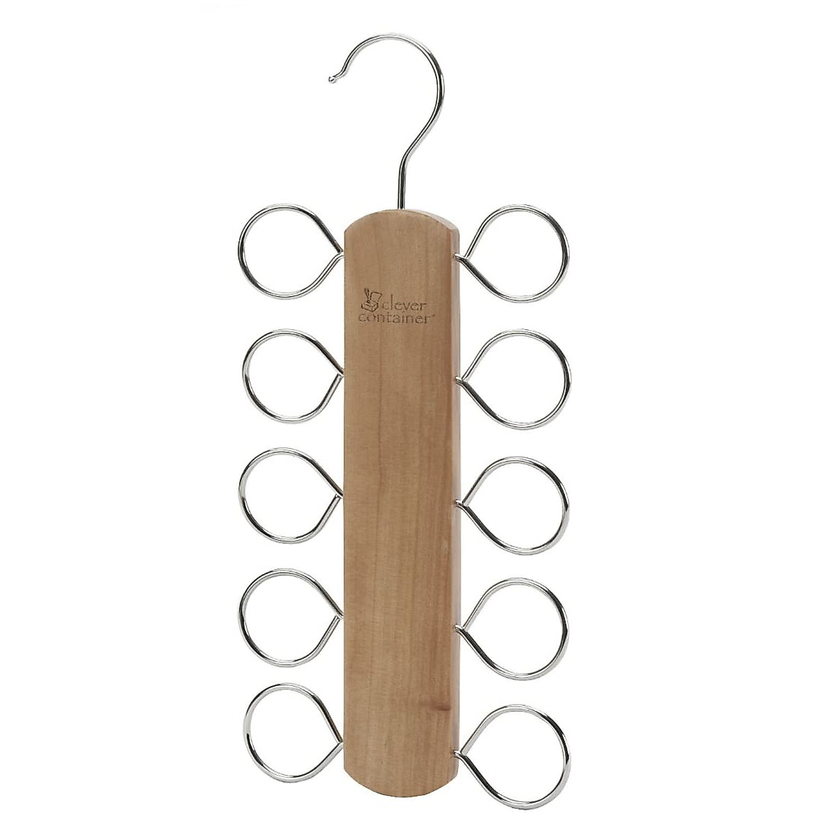 RoomForLife - Solid Wood & Metal Accessory Hanger for Small Garments, Scarves, Necklaces, Ties and More - 20 Metal Arms - Get and Stay Organized