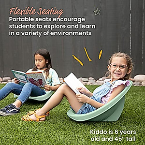 ECR4Kids Leaf Floor Seat, Rocker Chair, Sage/Grey, 6-Piece