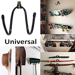 Pmsanzay （2 Pack） W-Type Claw Rack — Universal Football Holder Rack for All Football Wall Mount Sports Ball Holder Ball Rack Storage Football Display Ball Stand Steel Black -No Ball Included