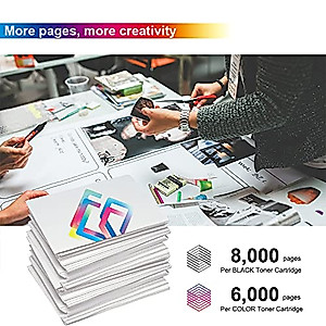 CHENPHON Compatible 6180 Toner Cartridge Replacement for Xerox Phaser 6180 6180N 6180DN 6180MFP-D 6180MFP-N Printer for Xerox 113R00726 113R00723 113R00724 113R00725 [KCMY-4PACK]