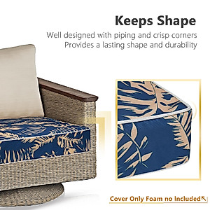 Porch Shield Outdoor Cushion Slipcovers Patio Chair Seat Cushion Covers Set 4 Waterproof Fade Resistant 22 x 20 x 4 inch, Autumn Sweet Talk