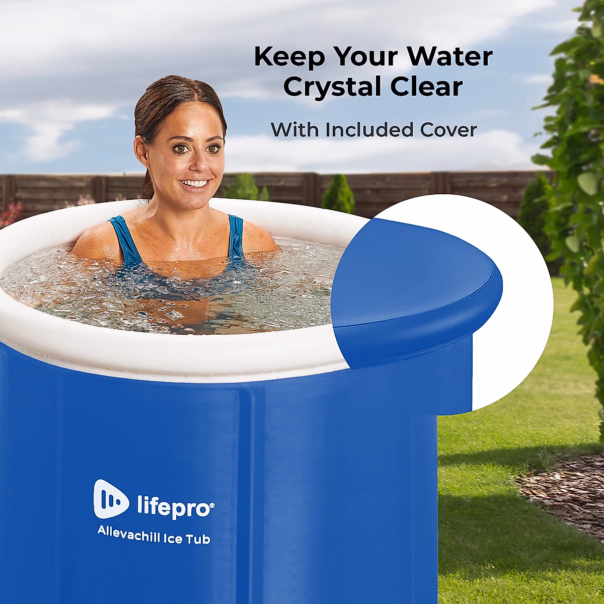 Lifepro Portable Ice Bath Tub with Cover and Storage Bag - Home & Travel Ice Bath Tub for Athletes and Adults, Durable Cold Plunge Tub for Home Therapy Sessions, Outdoor Ice Bath Cold Water Plunge Tub
