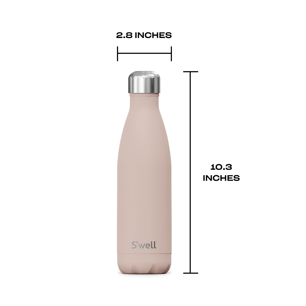 S'well Stainless Steel Water Bottle 17 Fl ounces Himalayan Salt Triple-Layered Vacuum-Insulated Containers Keeps Drinks Cold for 36 Hours and Hot for 18 BPA-Free Perfect for On the Go