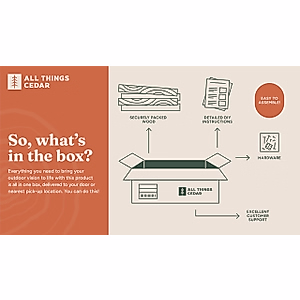 All Things Cedar AO18 Cedar Patio Ottoman Outdoor Foot Rest Chair | Handcrafted Western Red Cedar | Sanded Finish | Snug-Fitting Parts |17x18x12