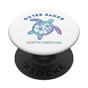 Floral Beach Sea Turtle Art North Carolina OBX Outer Banks PopSockets Swappable PopGrip