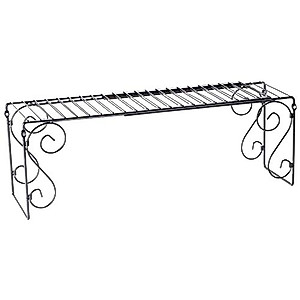Expandable Scroll Metal 1 shelve,Over The Sink Shelf - Black