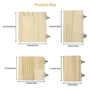 2pcs Bird Perch platform flat Stand Beak Paw Grinding wood for Parrot Parakeet Cockatiel Lovebird Conure Finch Budgie