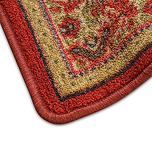 RugStylesOnline Persian Medallion Red Doormat, Slip Resistant Rubber Back Door Mat for Indoor Entry,French Door Mat, 18" x 30" Red Oriental Doormats