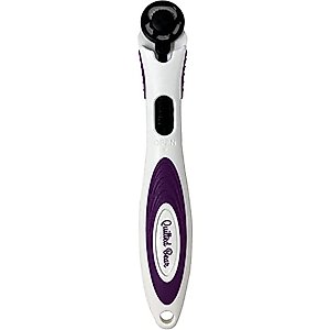The Quilted Bear Rotary Cutter - Ergonomic Soft Grip Rotary Cutter with Easy Blade Replace System (18mm)