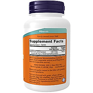 NOW Supplements, Selenium (L-Selenomethionine) 100 mcg, Essential Mineral*, 250 Tablets