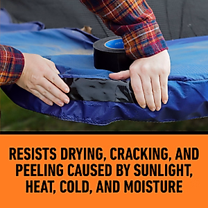 Gorilla All Weather Outdoor Waterproof Duct Tape, UV and Temperature Resistant, 1.88" x 25 yd, Black, (Pack of 1)