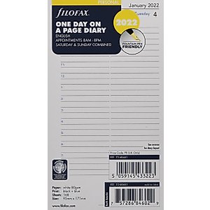 Filofax Personal Day per Page English appointments Diary - 2022