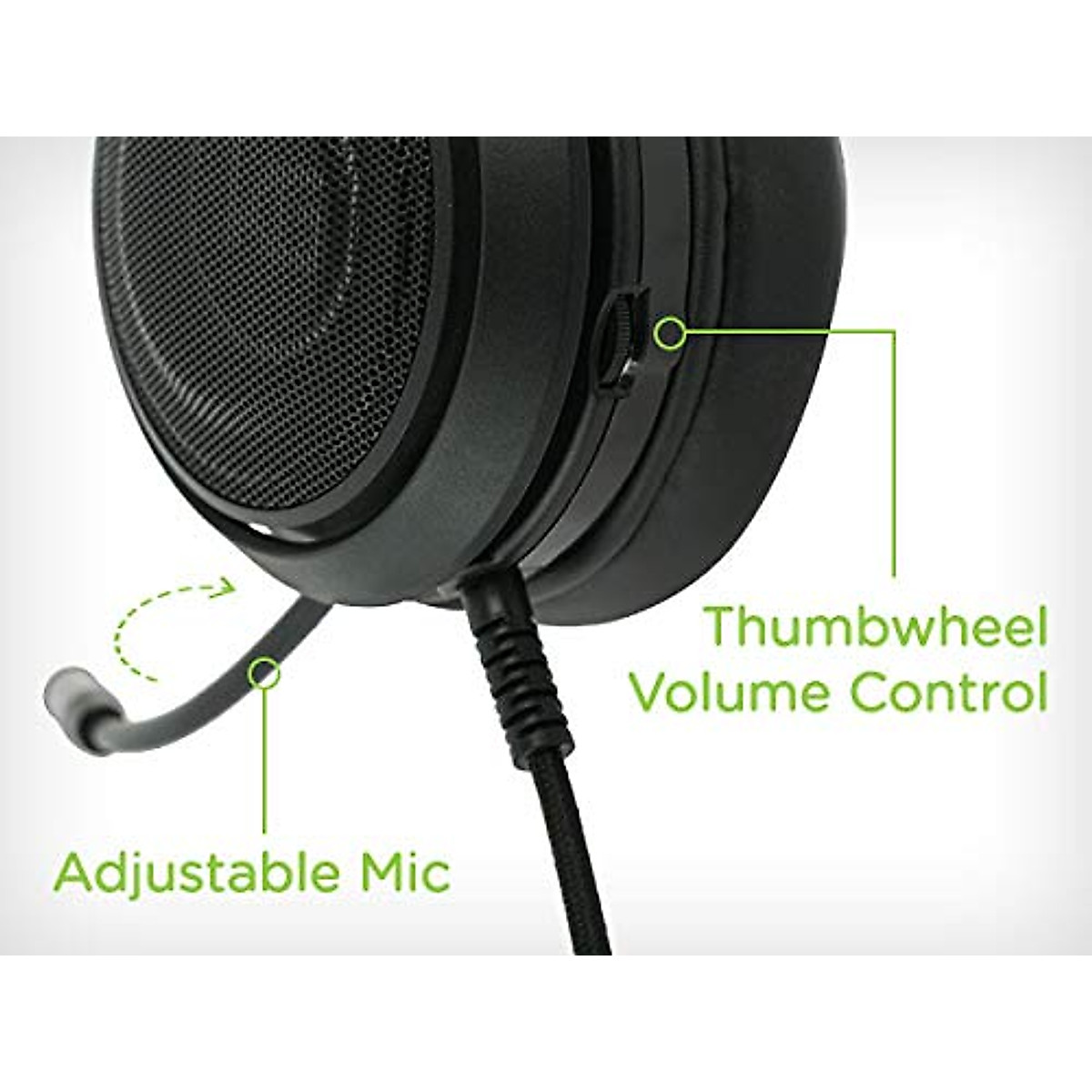 IOGEAR Kaliber NUKLEUS Gaming Headset - Xbox One S/Xbox One - PS4 - PC/Mac & Mobile Devices - 50mm Drivers - Built-in Volume Control - 3.5mm 4-Pole Stereo Plug - Includes Y Adapter for PCs - GHG601 , Black