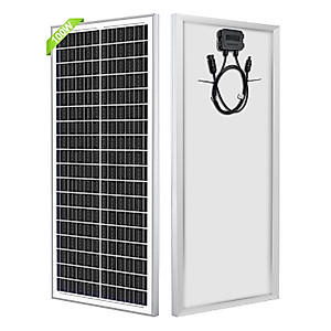 WERCHTAY 100 Watt Solar Panel 12V/24V Monocrystalline, High-Efficiency Module PV Power Charger Solar Panels for Homes Camping RV Battery Boat Caravan and Other Off-Grid Applications (100W)