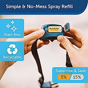 PetSafe Remote Spray Trainer, Dog Training Collar - 3 Modes: Tone, Vibration or Spray - Rechargeable & Water-Resistant – Includes Citronella & Unscented Spray Refills - 300 Yards (900 Feet) Range,Navy