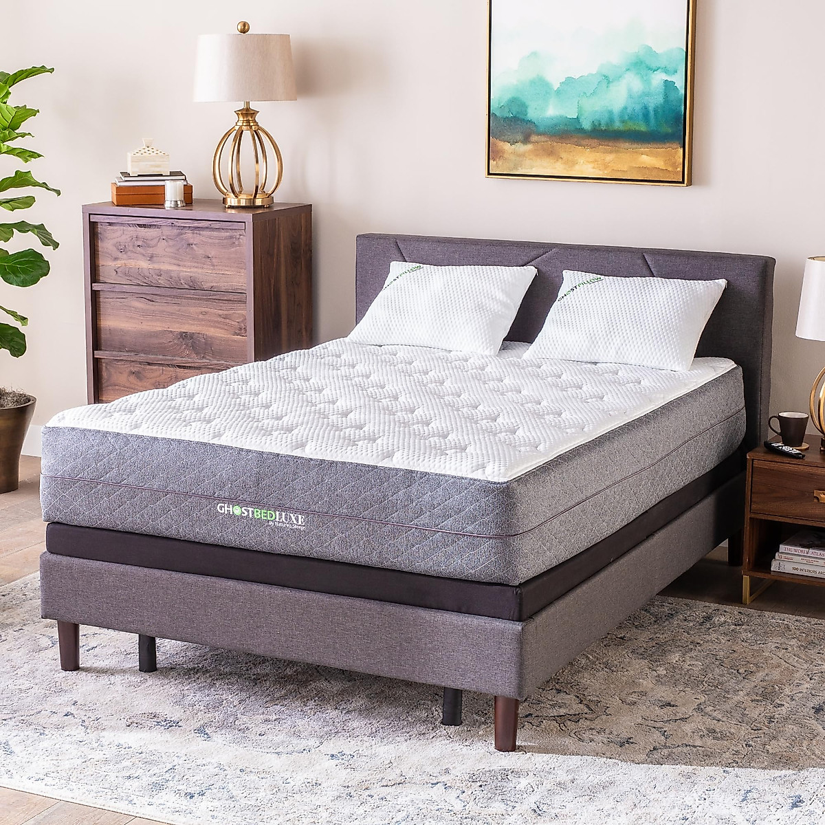 GhostBed Luxe 13 Inch Cool Gel Memory Foam Mattress - Cooling Technology & Comforting Pressure Relief, Full