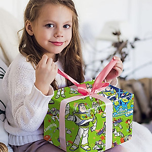 EYQQM Pack of 5 Gift Wrapping Paper 51x75cm Kraft Paper Wrapping Paper Sheets Pack for Kids Birthday, Party Storage Festive Decoration (Green Fly)