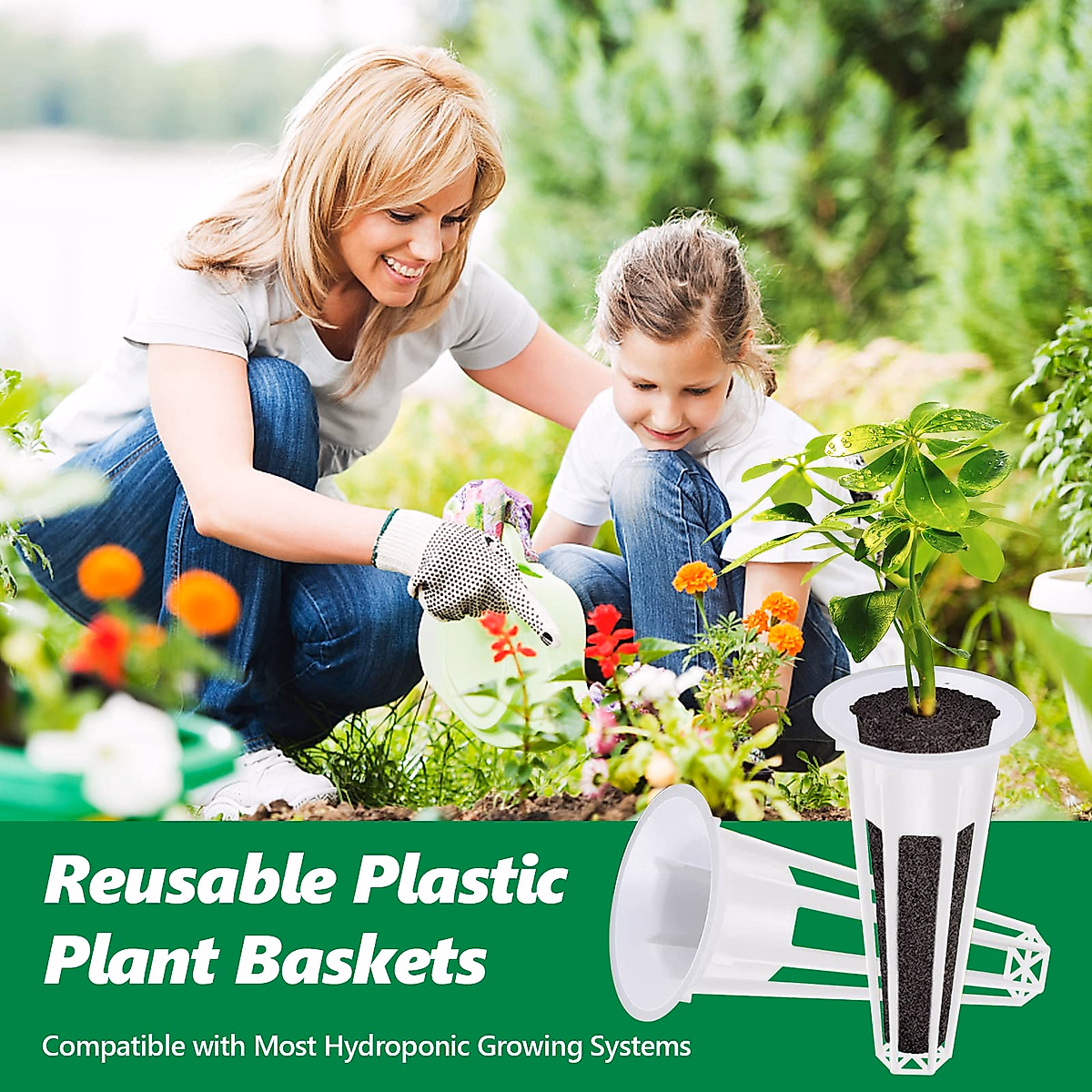 162 pcs Seed Pod Kit for Aerogarden, Grow Anything Kit for Hydroponics, Hydroponics Supplies with 40 Grow Sponges, 40 Grow Baskets, 40 Pod Labels, 40 Grow Domes, 1 A&B