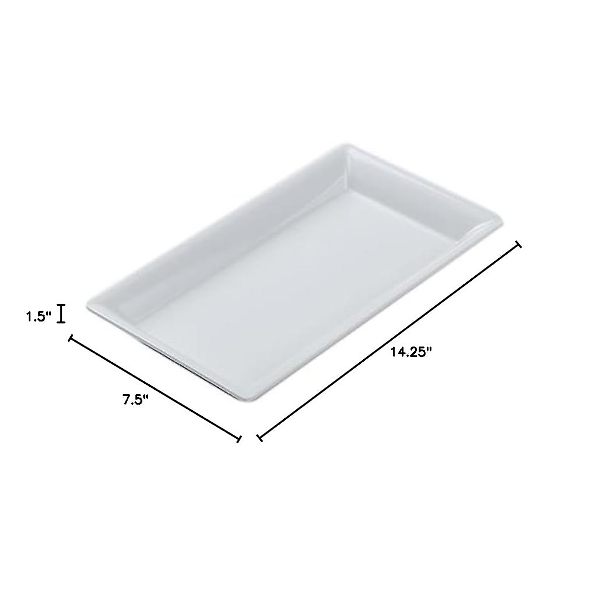 American Metalcraft MEL19 Endurance Melamine Rectangular Platter, 14.25" x 7.5", White