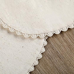 GZMM Baby Bib For Girls,Reversible Waterproof Handmade Natural Cotton Baby Drool Bib 0-12 months 2 Pack (off-white color, 0-12 months)