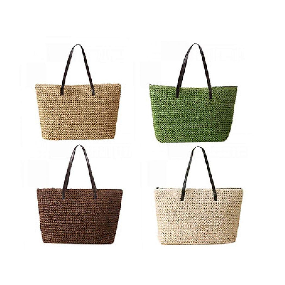 Straw Bag Classic Concise Handbag Shoulder Bag Exquisite Handwoven Retro Tote Bags for Beach Travel and Daily Use