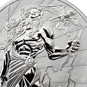 2020 P 1 oz Silver Zeus Gods of Olympus Coin by The Perth Mint Brilliant Uncirculated with a Certificate of Authenticity $1 Seller BU